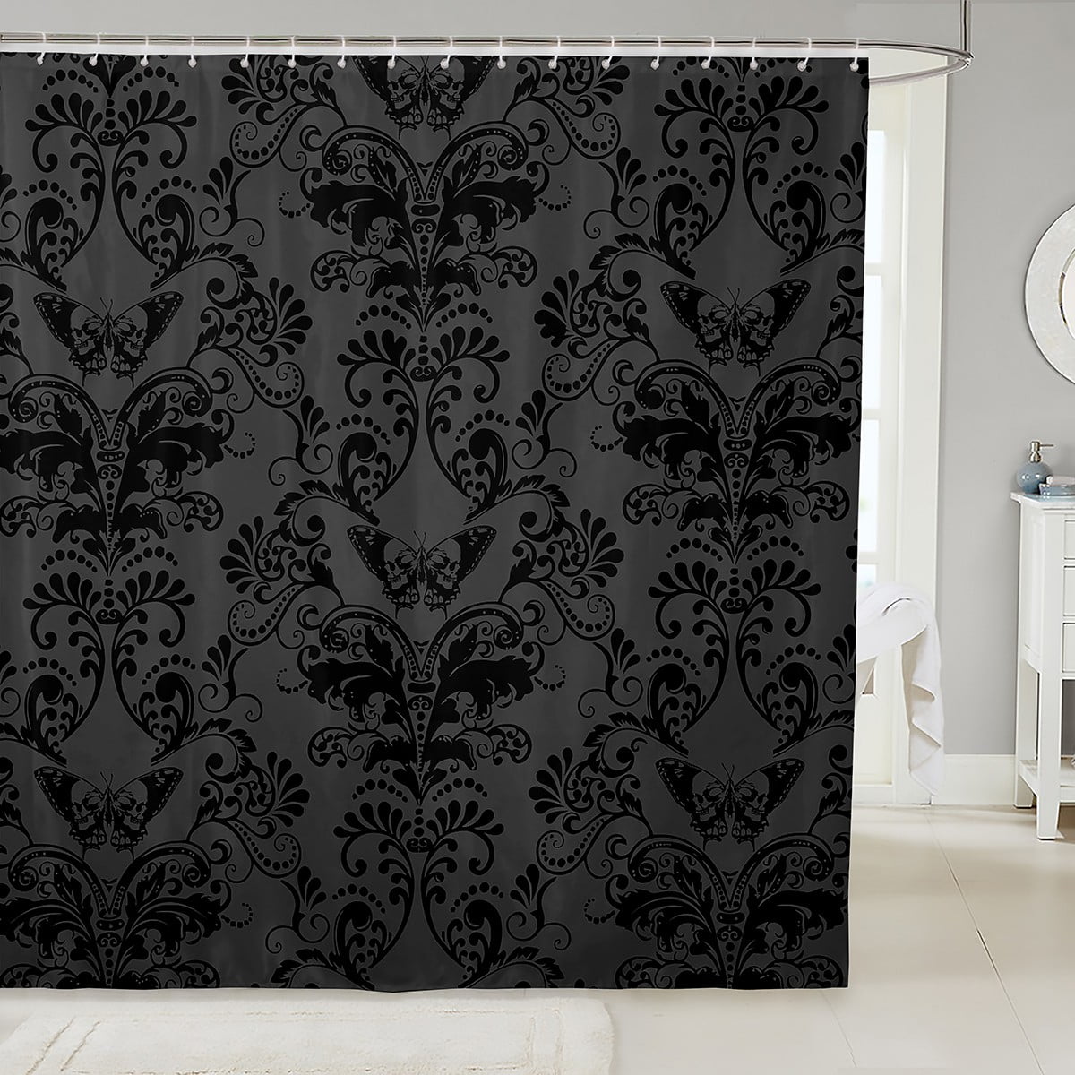 Click here for Yst Black Damask Shower Curtain Gothic Shower Curt... prices