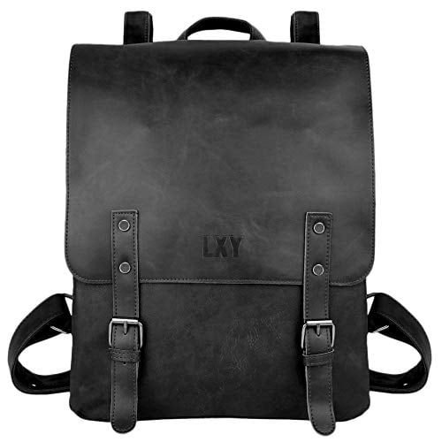 Click here for Lxy Vegan Leather Backpack Vintage Laptop Bookbag... prices