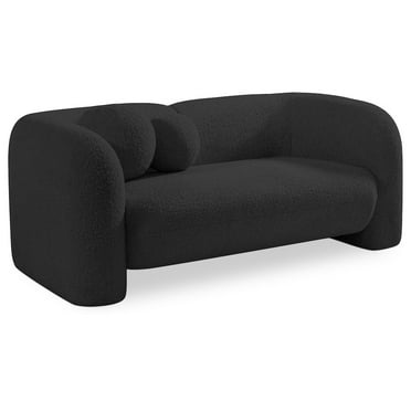Meridian Furniture Madeline Black Chenille Fabric Loveseat - Walmart.com