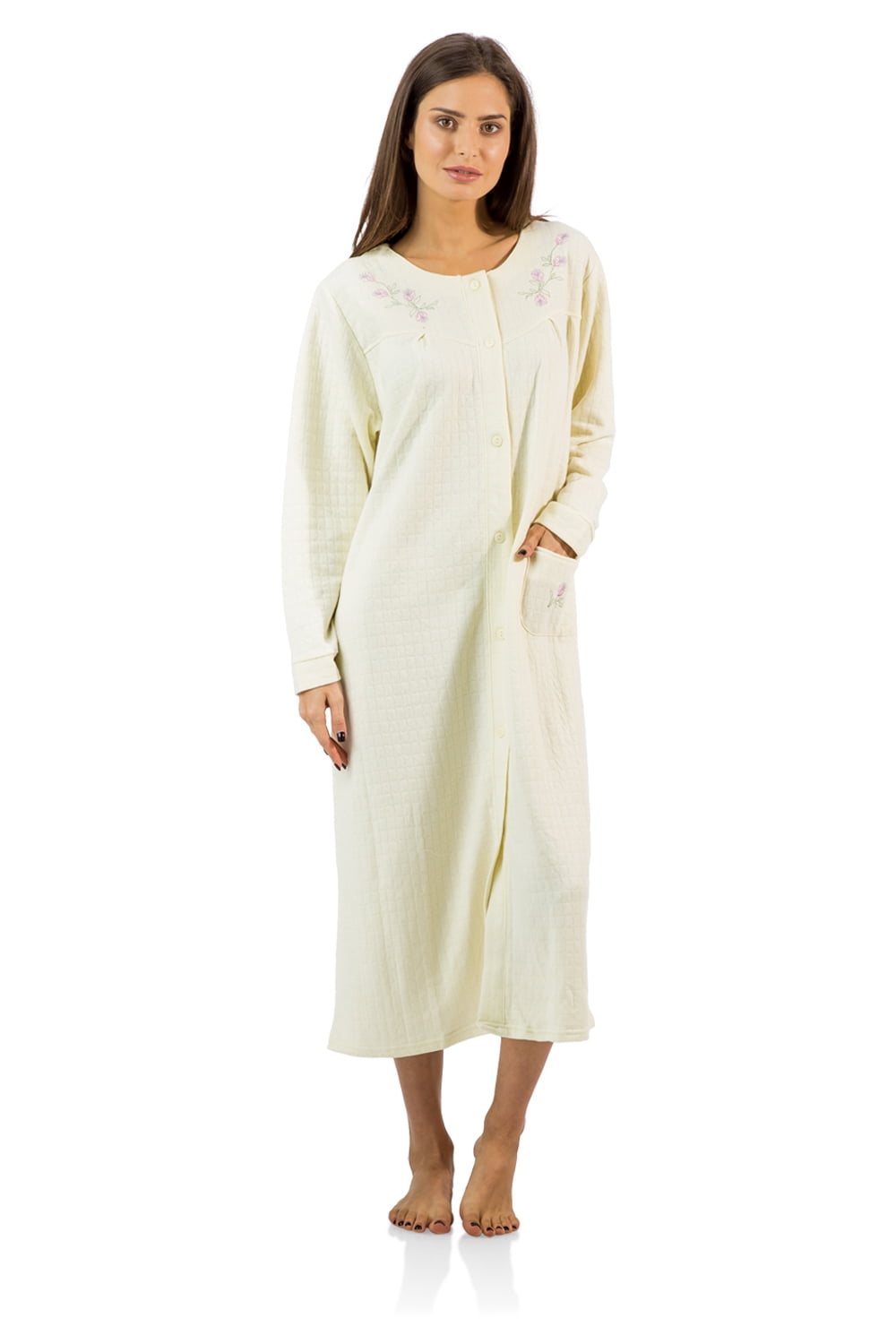 Casual Nights Women's Long Quilted Robe House Dress - Walmart.com