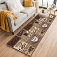 Coffee Time Hallway Washable Runner Rug 2x6 Retro Coffee Beans Brown ...