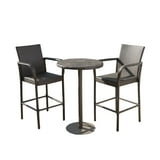 Holt Outdoor 3 Piece Round 26 Inch Wicker Bar Set, Multibrown - Walmart.com