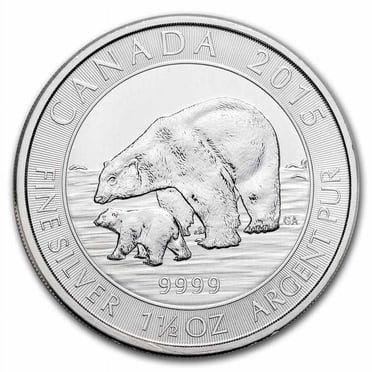 2015 Canada 1.5 oz Silver $8 Polar Bear & Cub BU - Walmart.com