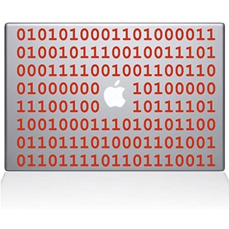 The Decal Guru Binary Decal Vinyl Sticker, 11" MacBook Air, Orange ...