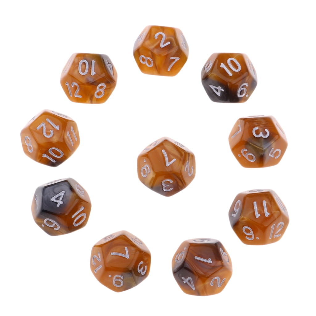 Polyhedral Dice Set 10 Piece Multi-sided D12 Role Playing Game Coffee ...