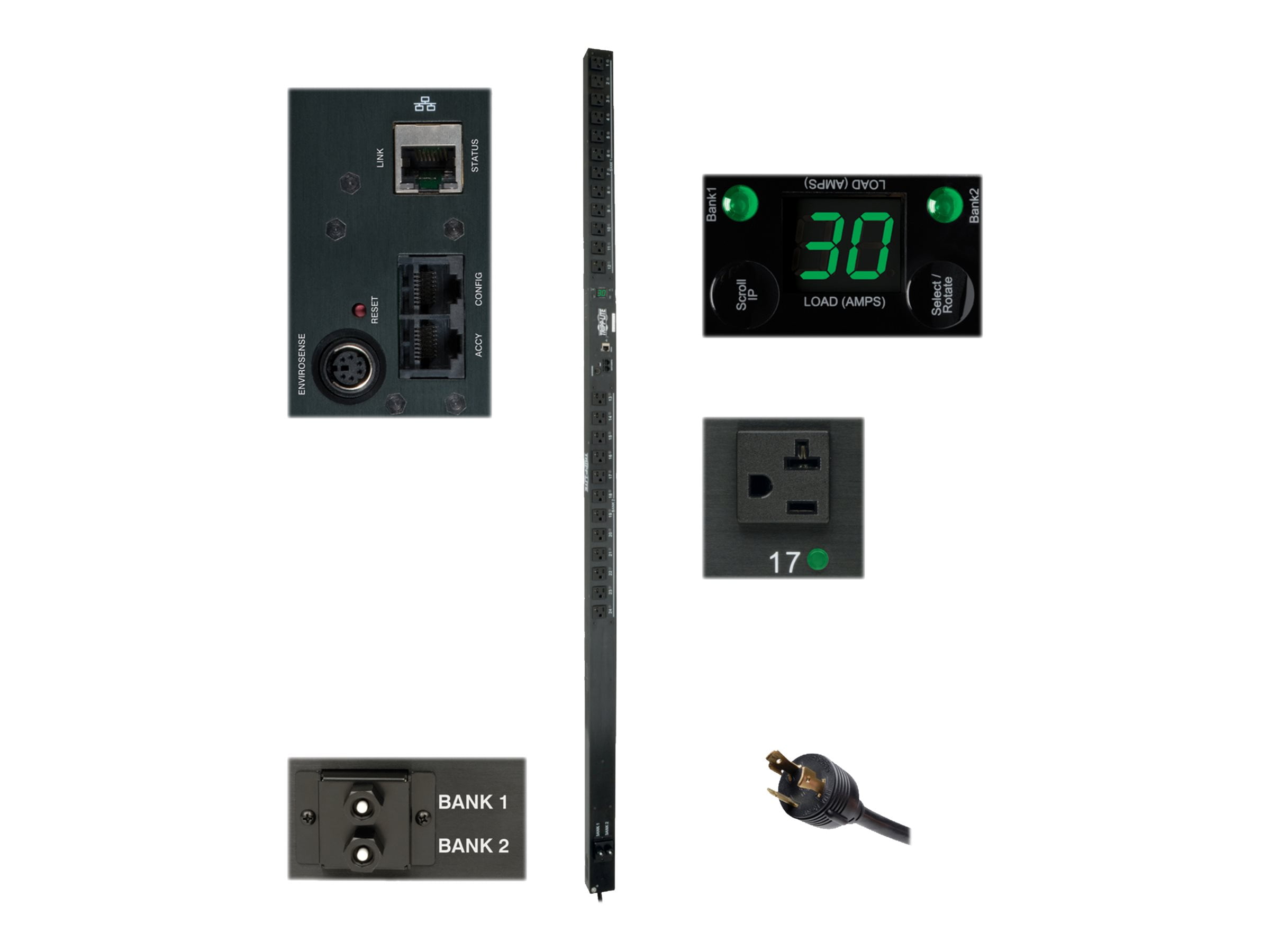 Tripp Lite PDU Single Phase Switched Vertical 120V 2.9kw 24 5-15/20R ...