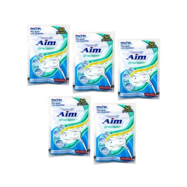 Aim Precision Floss Picks - 50 Count - Pack of 5 - Walmart.com