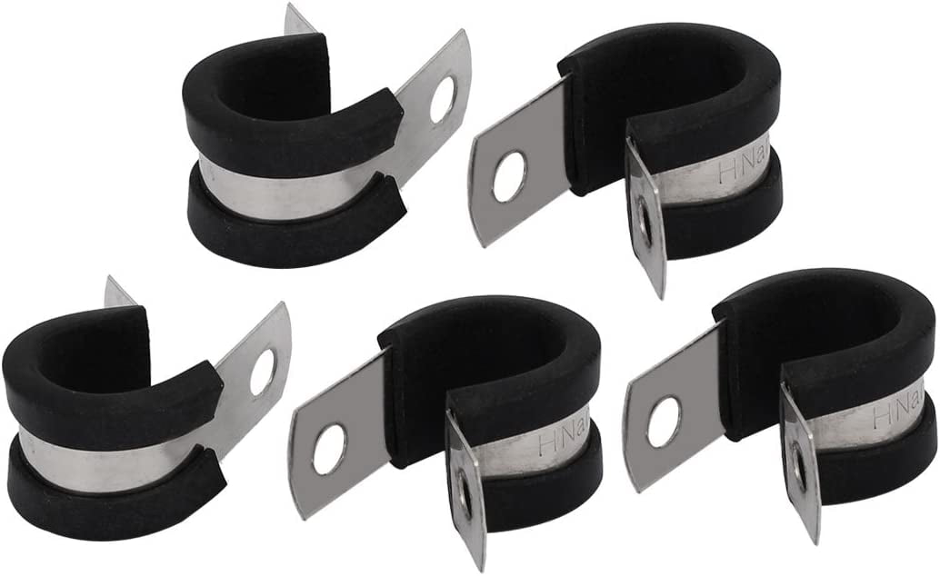 15mm Dia Clamps EPDM Rubber Lined P Clips Cable Hose Pipe Clamps Strap ...