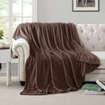 Astarin Coffee Fleece Throw Blanket for Couch&Bed - Lightweight Soft ...