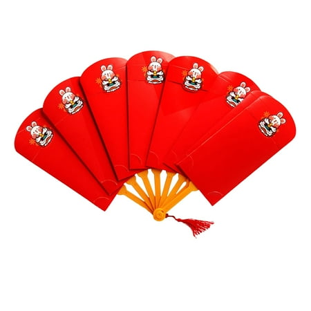 Fan shape Red Envelope Hong Gift Envelopes 2023 Rabbit Money Red Packet ...
