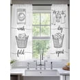 Black White Semi Sheer Curtains 63 Inch Length 2 Panels Set, Cartoon ...
