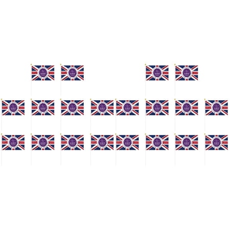Queen Platinum Jubilee Hand Flags: 20pcs Elizabeth 70th Anniversary ...