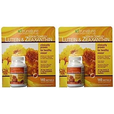 Trunature Vision Complex Lutein & Zeaxanthin Eye Health Vitamin Supplement, 3-Pack, 140 Softgels ...