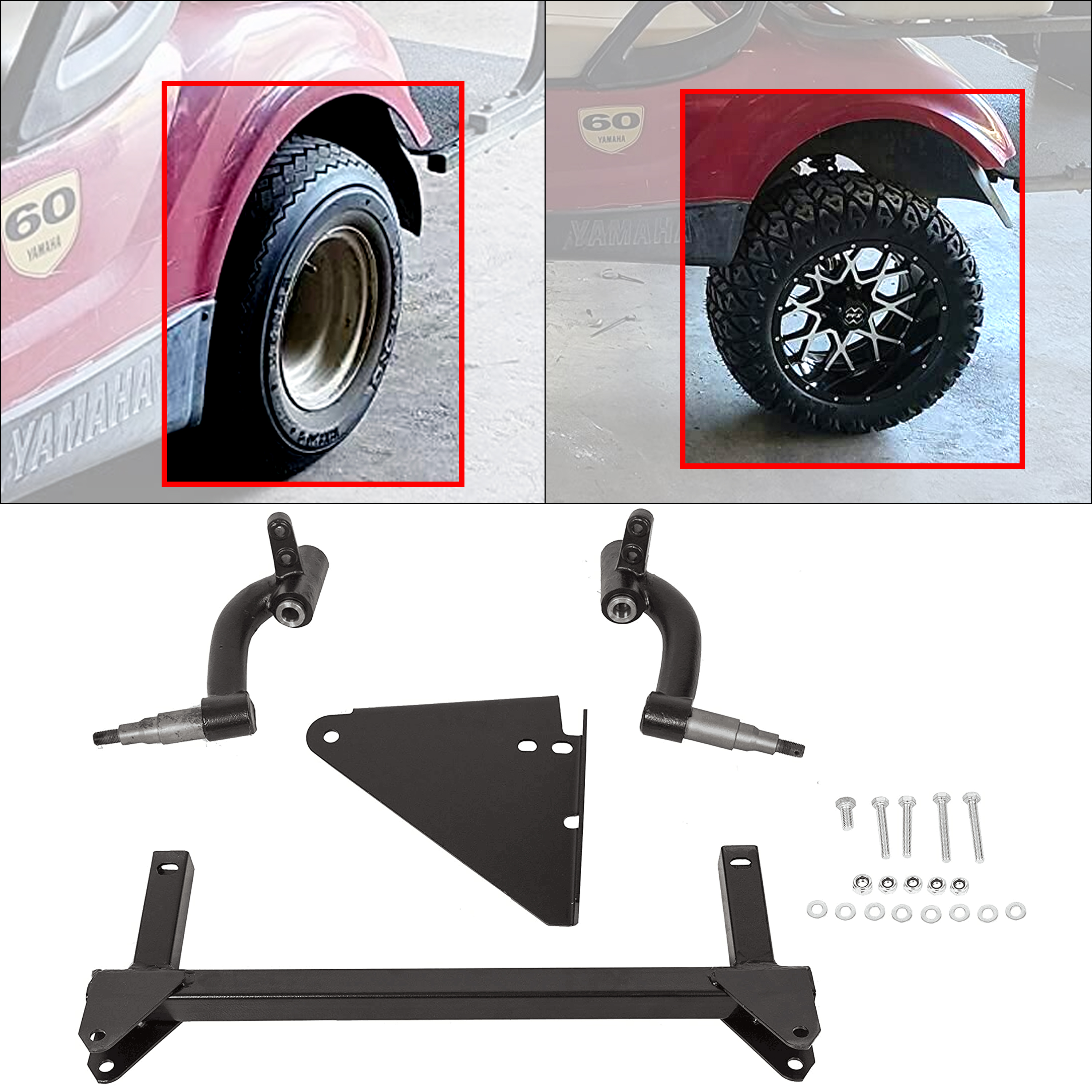 Kojem 6" Spindle Lift Kit for 2007-2017 Yamaha G29 Drive Golf Carts ...
