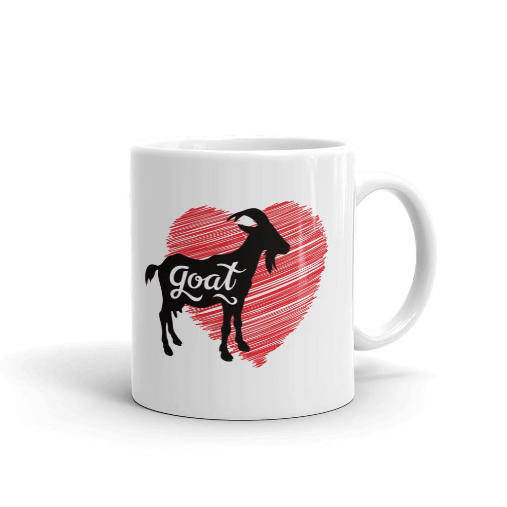 Goat Love Heart Barnyard Billy Goat Coffee Tea Ceramic Mug Office Work ...