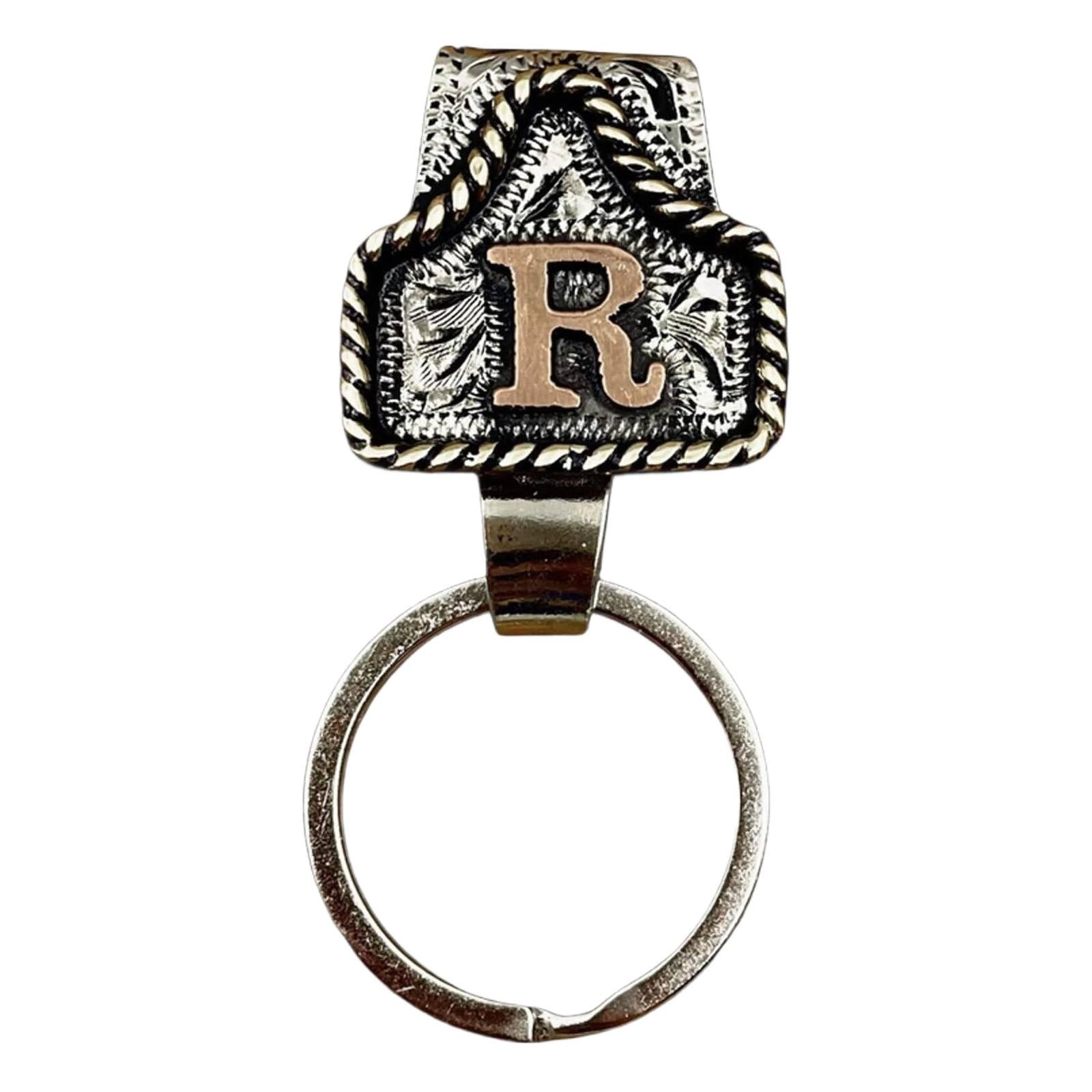 Click here for Caini Letter Keychain Handmade Cow Tag Belt Key Ho... prices