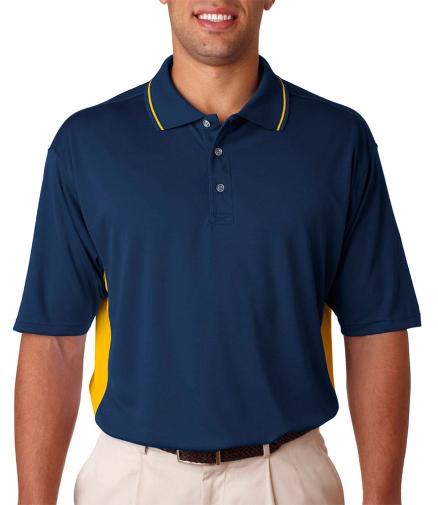 UltraClub 8406 Adult Two-Tone Polo Shirt -Navy/ Gold-Small - Walmart.com