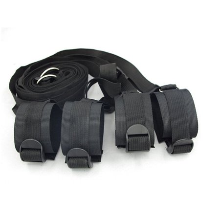 Bed Bondage Set Restraint Rope Wrist Ankle Cuffs Bedroom Rope Straps ...