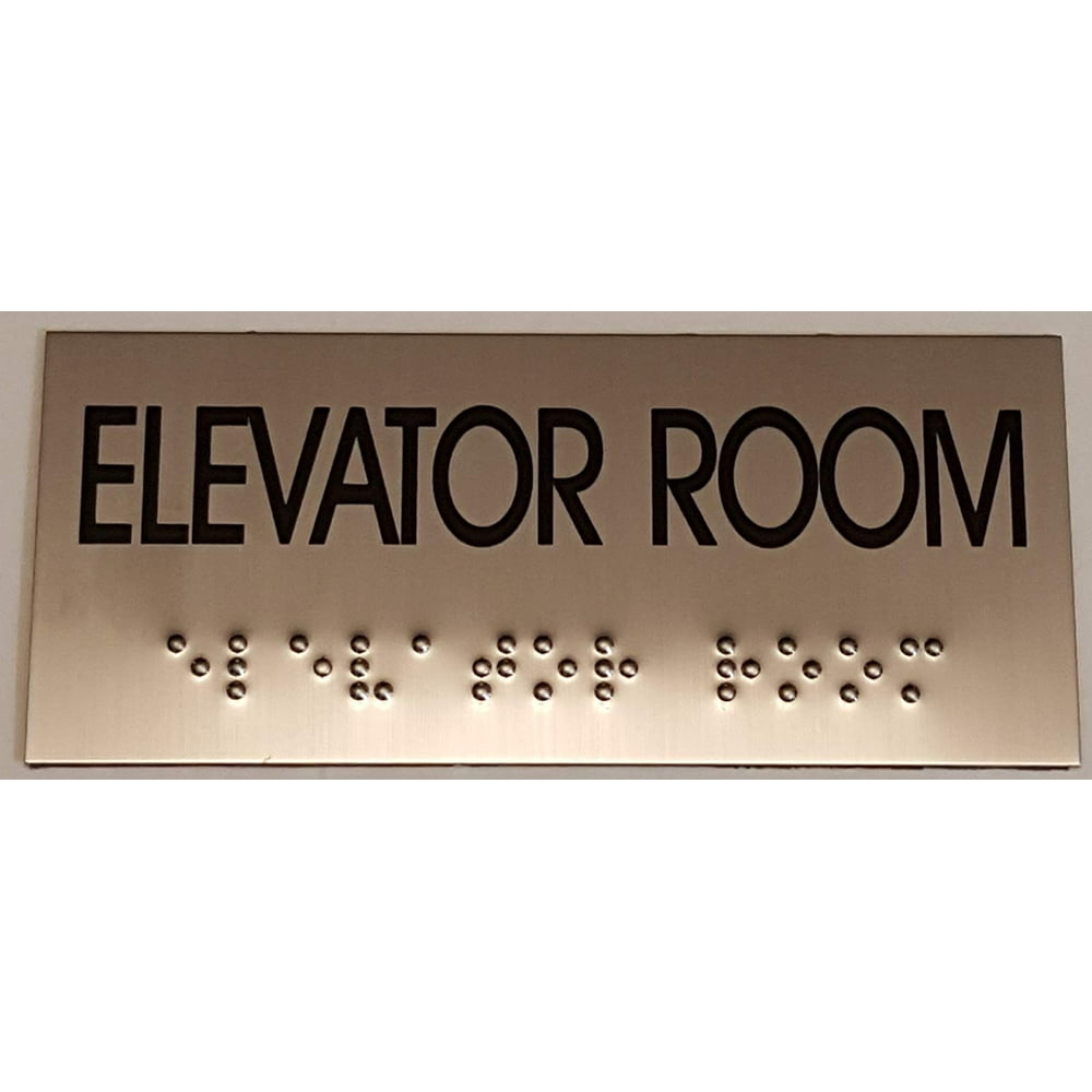 ELEVATOR ROOM SIGN- BRAILLE-STAINLESS STEEL ( Heavy Duty-Commercial Use ...