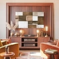 Brown Abstract TV Dust Cover 43 Inch, Modern Rustic Geometric Color ...