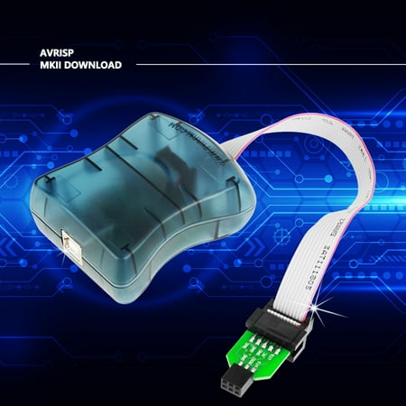 USB AVRISP MkII Programmer, AVRISP MkII Downloader Convinent Safe Speed Adjustable For All AVR ...