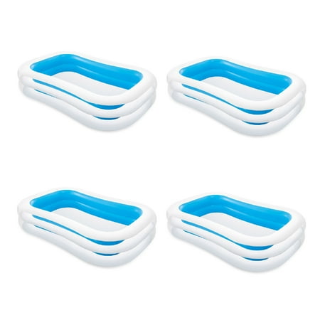 Intex Swim Center 198 Gallon Inflatable Family Swimming Pool, Blue (4 ...