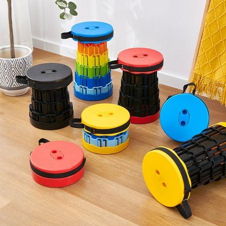 Telescopic stool portable stretch folding round stool adjustable ...