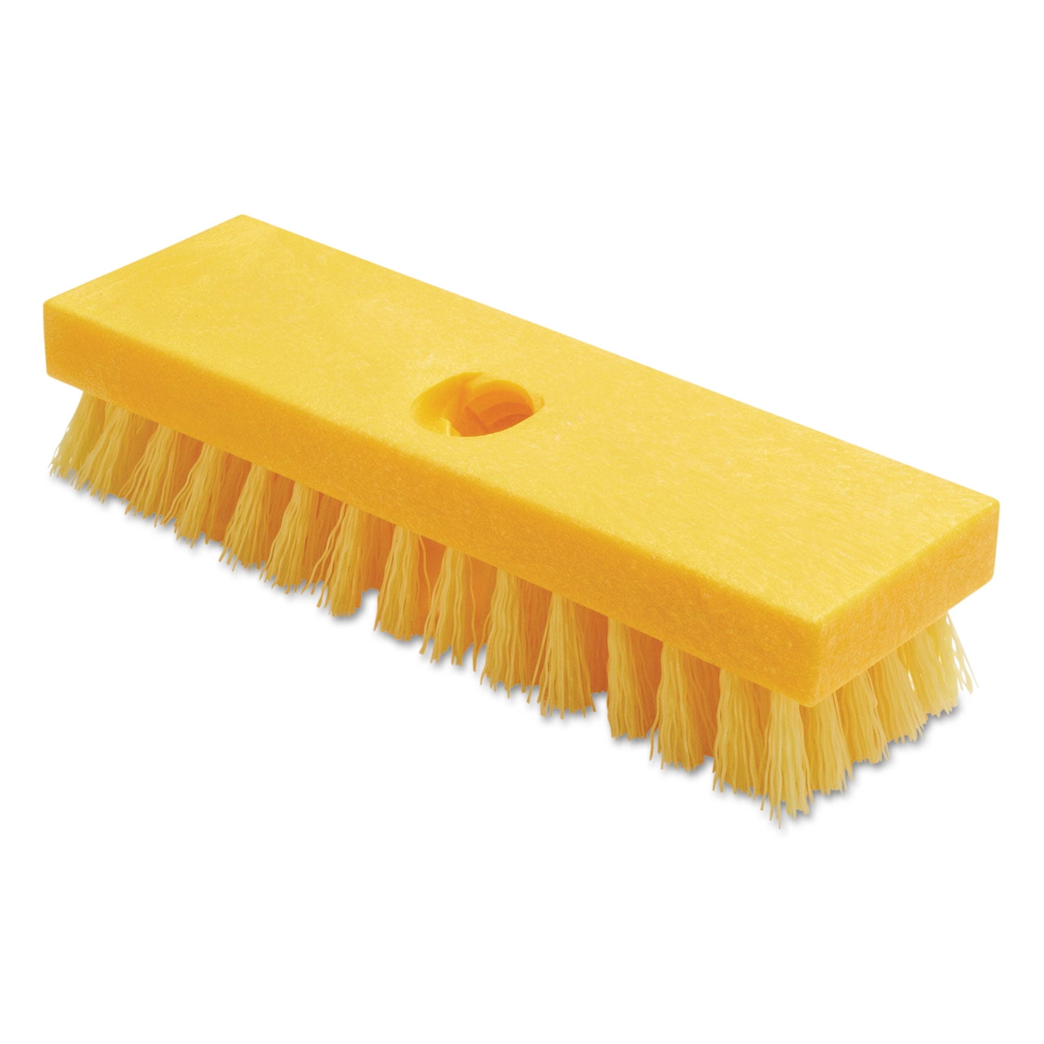 Deck Brush, Polypropylene Palmyra Fibers, 9" Plastic Block, Yellow ...