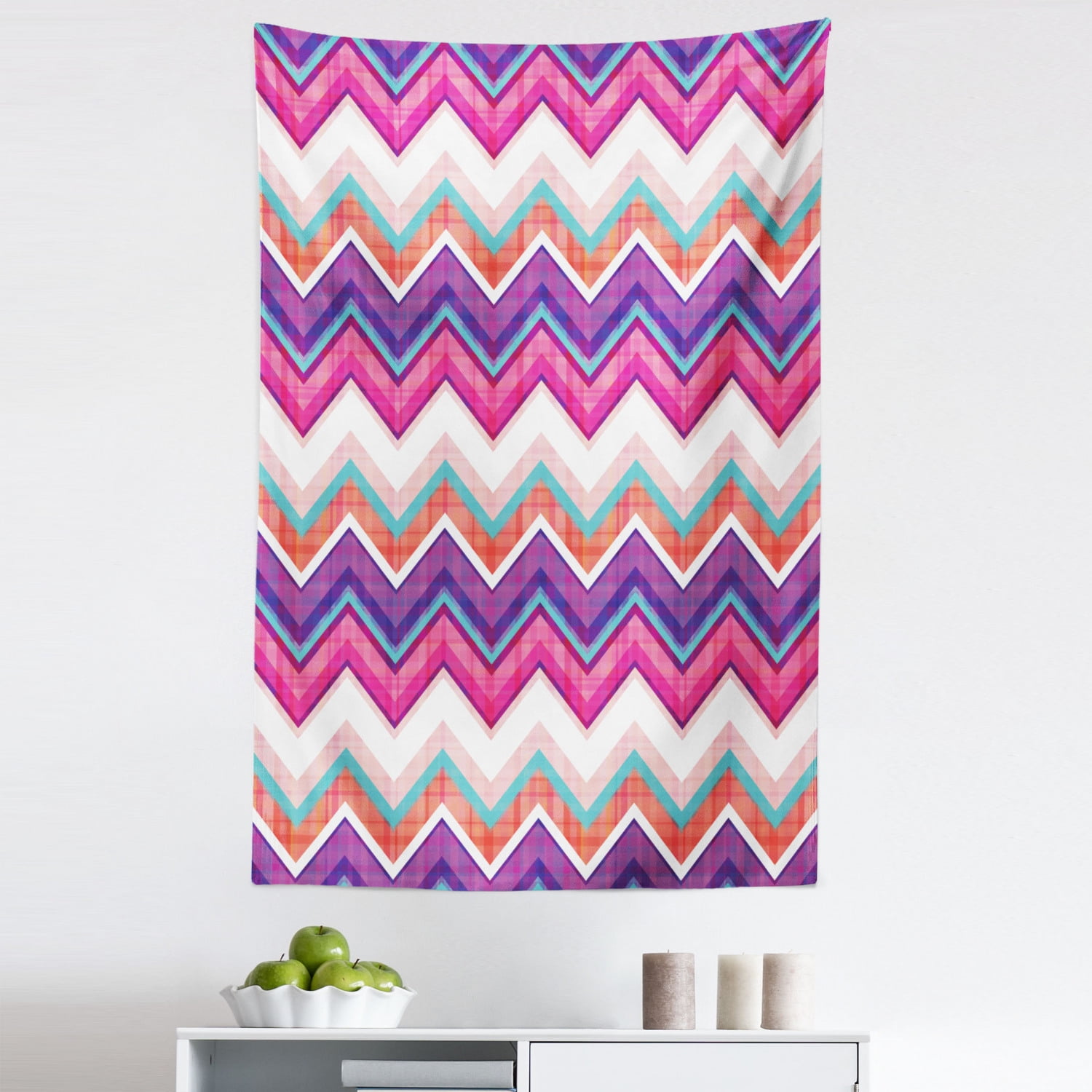 Chevron Tapestry, Chevron Motifs Colorful Design with Variable Angles ...