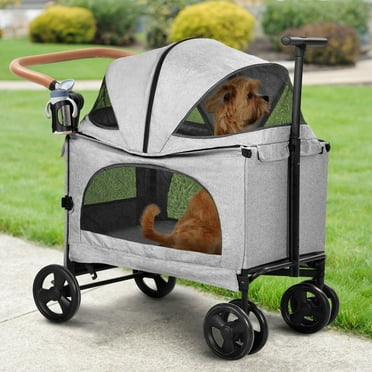 Kittywalk Double Decker Pet Stroller, Striped, 30" x 16" x 41.5 ...