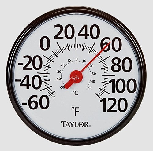 TAYLOR Large 13.5" EASY TO READ In/Outdoor Black Dial Thermometer F/C ...