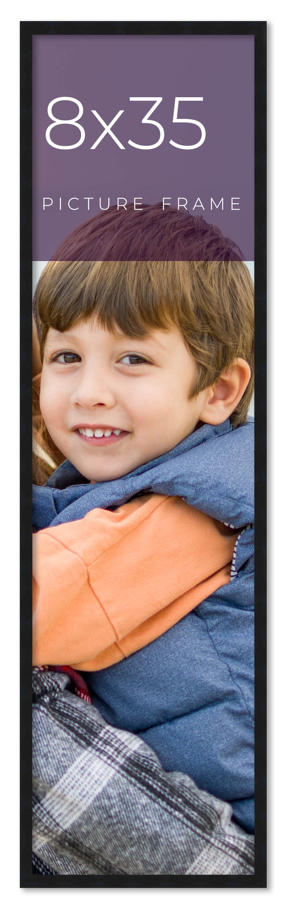 8x35 Frame Black Real Wood Picture Frame Width 0.75 inches | Interior ...