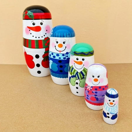 5-layer dolls Russian featured handicrafts Christmas snowman dolls Gift ...