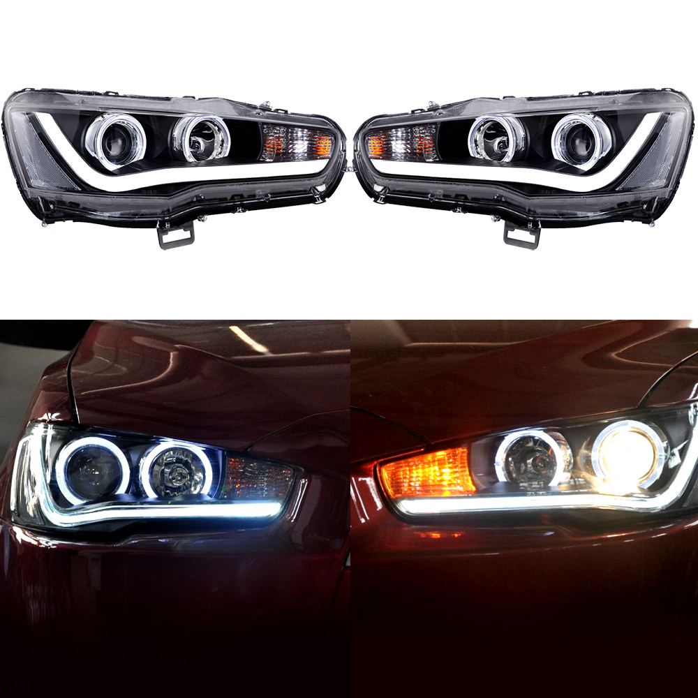 Miumaeov Fit For 2008-2017 Mitsubishi Lancer EVO X Pair Headlamps ...