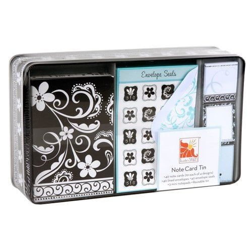 Kate Spain Notecard Set in tin (40 Note Cards, 40 Lined Envelopes, 40 ...