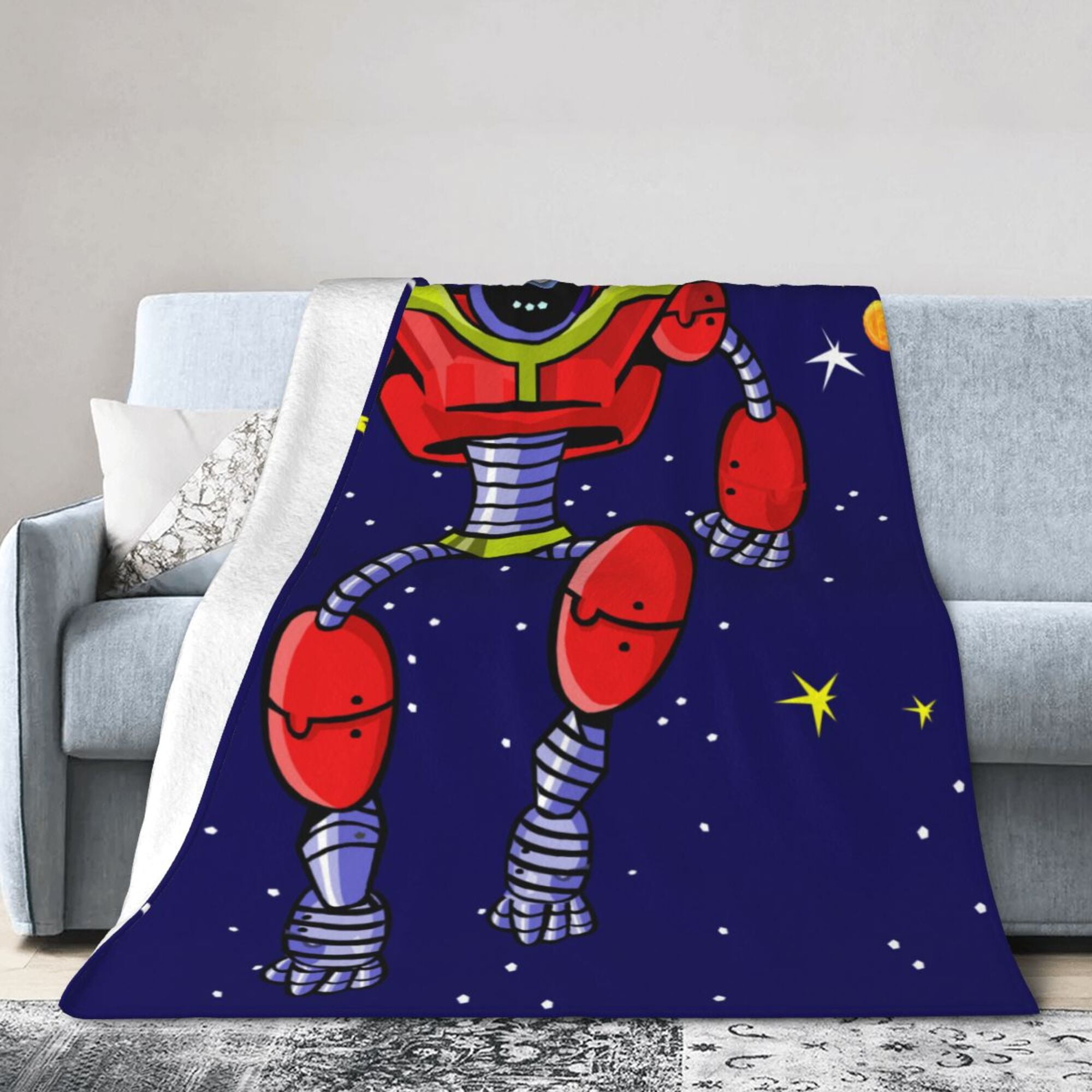 DouZhe Ultra-Soft Micro Fleece Lightweight Flannel Bed Blanket, Cyborg ...