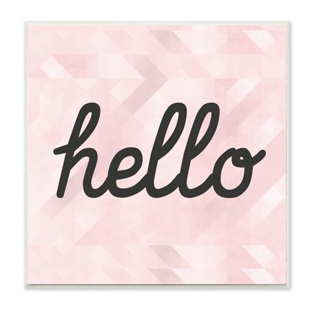 The Stupell Home Decor Collection Hello Pink Geometric Typography ...