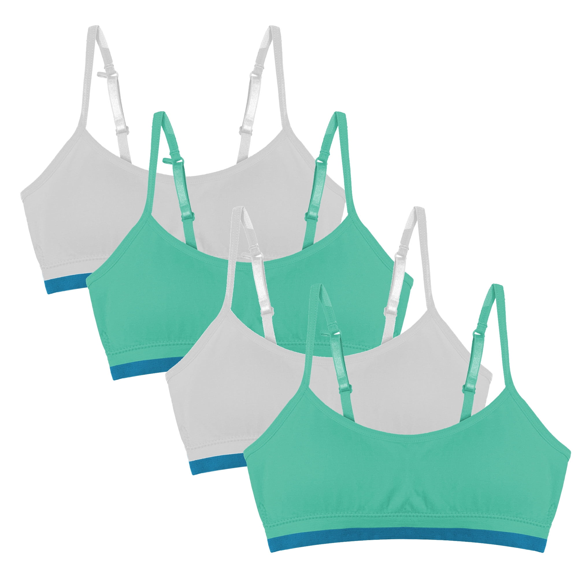 Popular Girls Bras, 4 Pack Seamless Cami Bra With Removable Padding ...