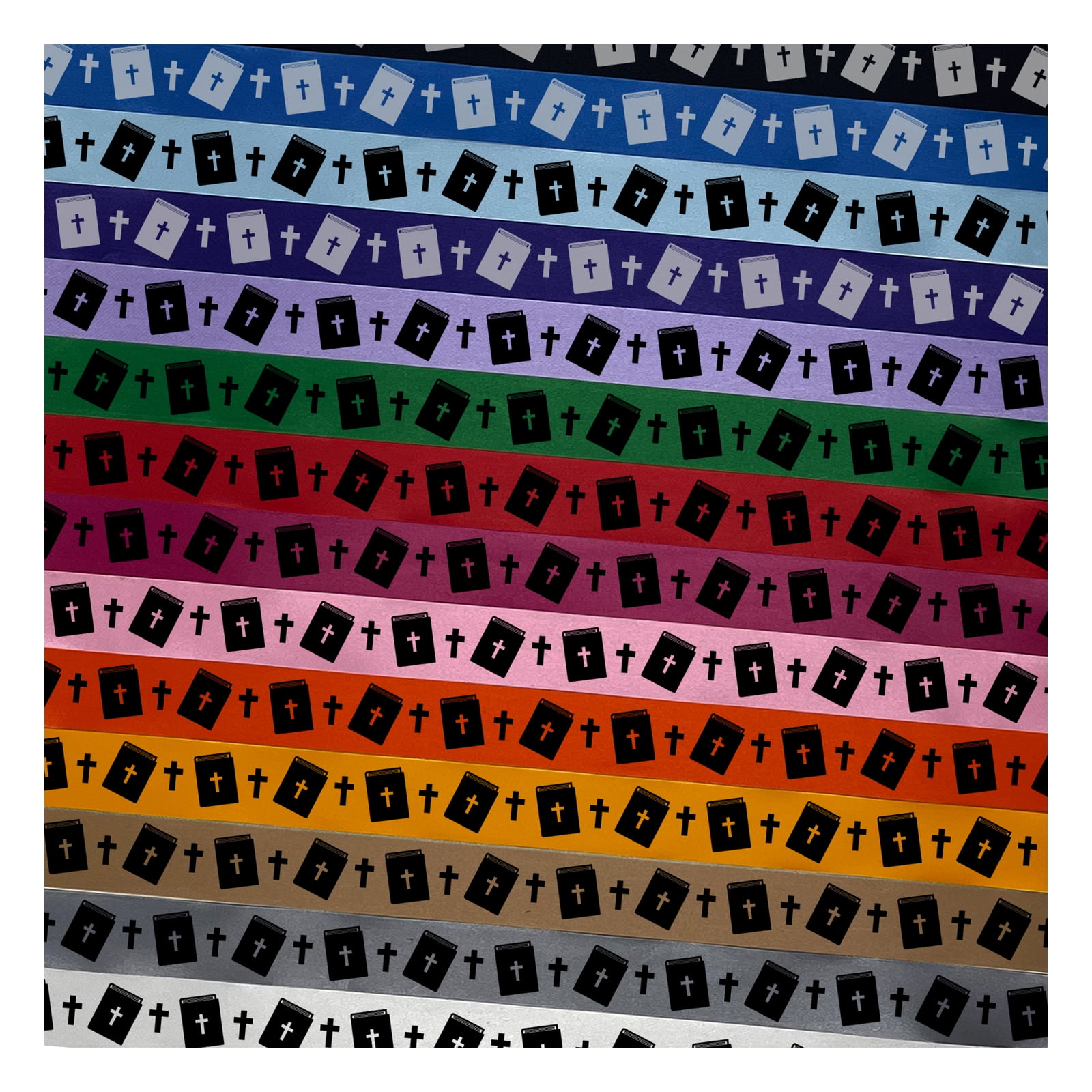 Bible Christian Cross Icon Satin Ribbon for Gift Wrapping Bows Craft ...