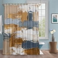 Abstract Art Shower Curtain for Bathroom, Brown Grey Graffiti Paint ...