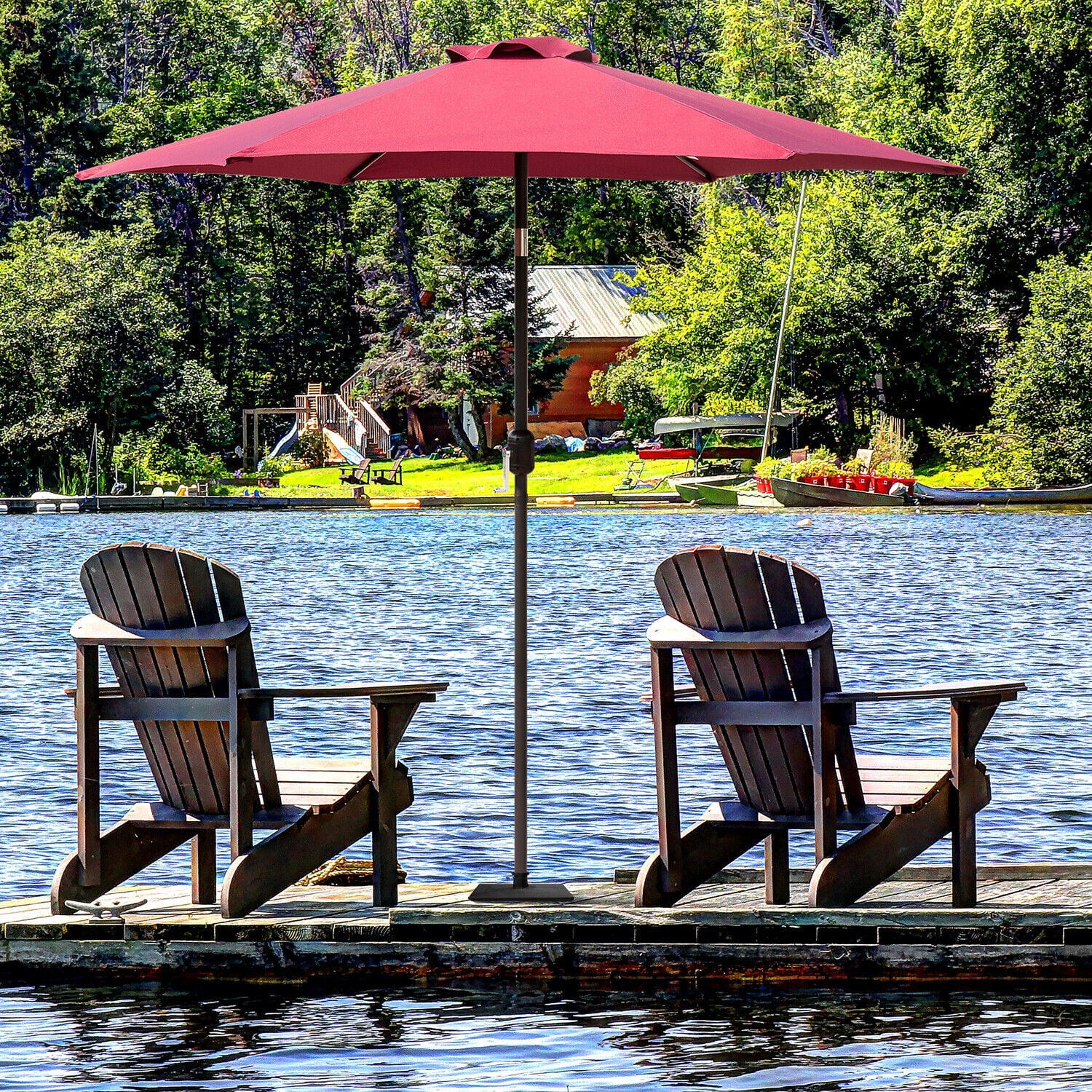 Outdoor 8' Patio Umbrella UV Protected Outdoor Table Umbrella Market ...