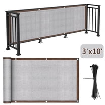 3'x10' Grey Balcony Privacy Screen Fence Cover, UV Protection Weather ...