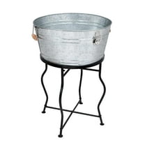 Multi Functional Galvanized Metal Tub on Stand, Gray - Walmart.com