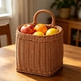 mdesiwst Woven Basket with Handle Rustic Storage Basket Wall Hanging ...