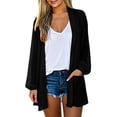 BADHUB Women's Chiffon Long Sleeve Open Front Cardigan Casual ...