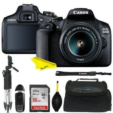 Canon EOS 2000D Digital SLR Camera with 18-55mm III Lens Kit (Black ...