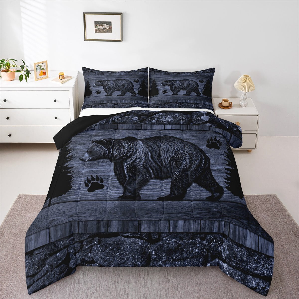 Click here for Erosebridal Wildlife Bear Bedding King Comforter S... prices