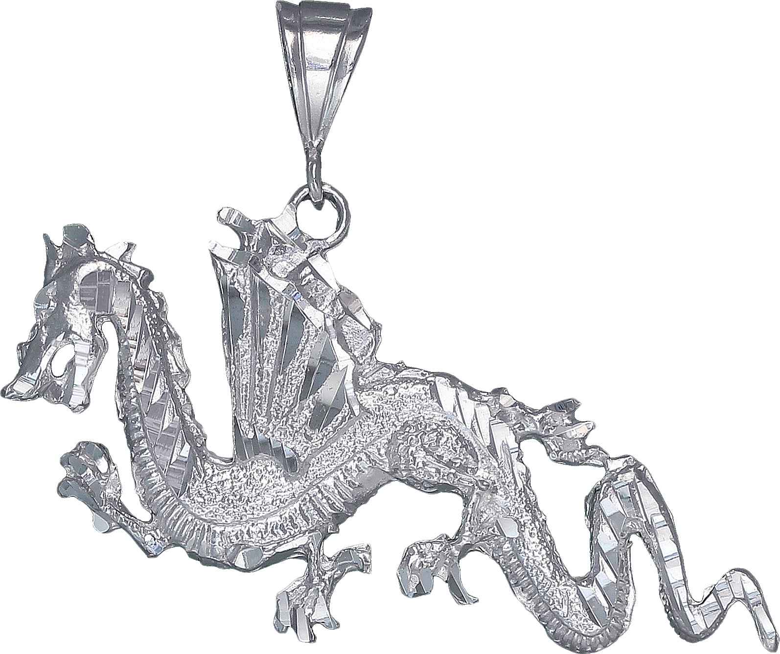 Large Heavy Sterling Silver Dragon Pendant Necklace 2.6 Inches 19 Grams ...