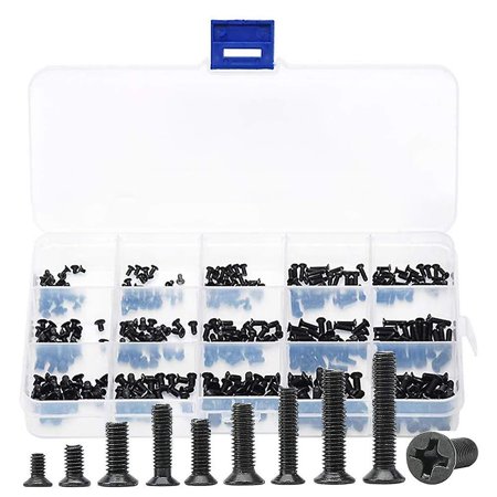 Xizioo Countersunk Head Screws, 450pcs Pan Head Flat Head Screws ...