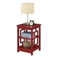 Convenience Concepts Town Square End Table with Shelves, Cranberry Red ...